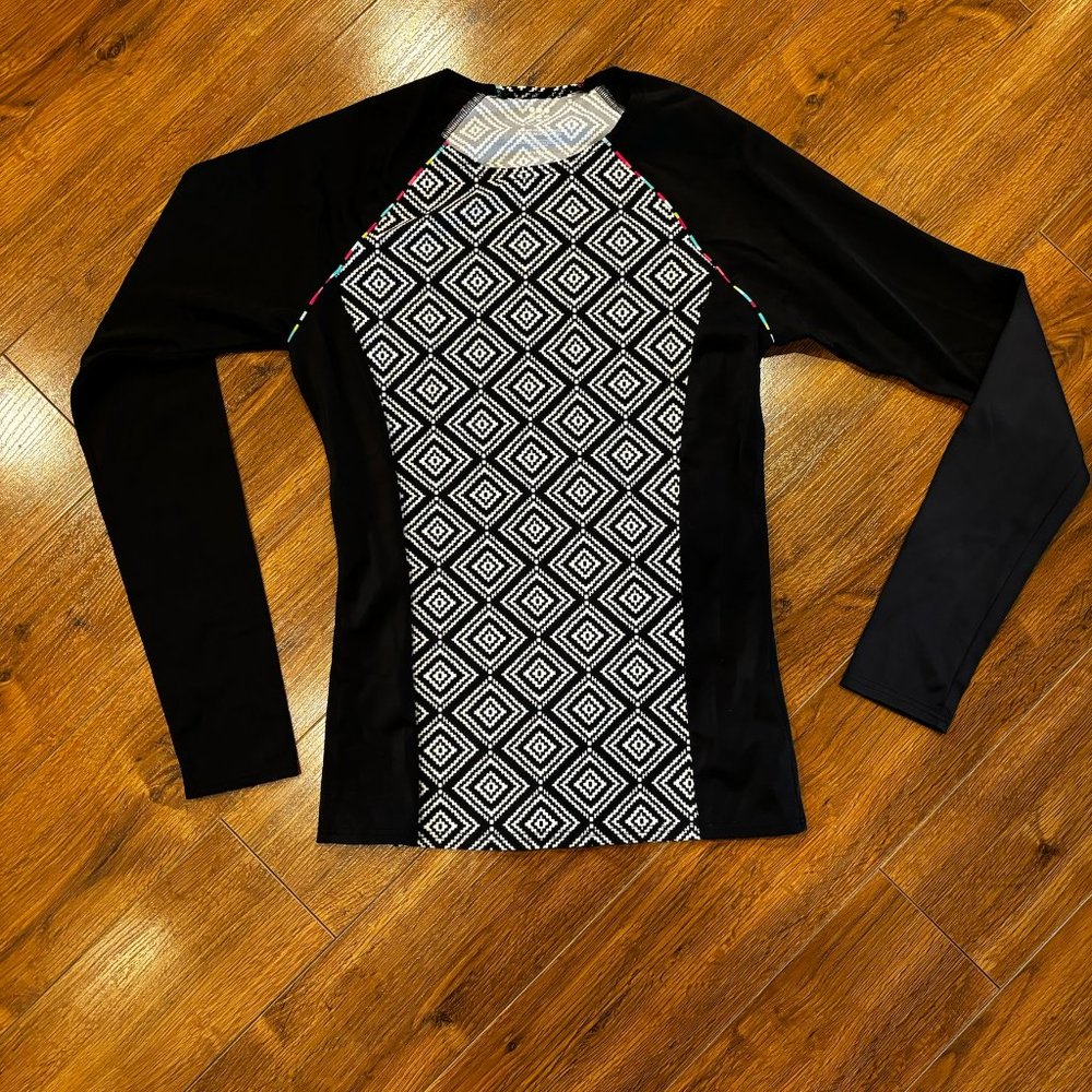Title Nine Rash Guard Black White Multicolor M Medium… - Gem